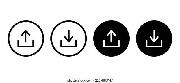 Black Download Upload Button Icon Upload Stock Vector (Royalty Free) 2294462355 | Shutterstock