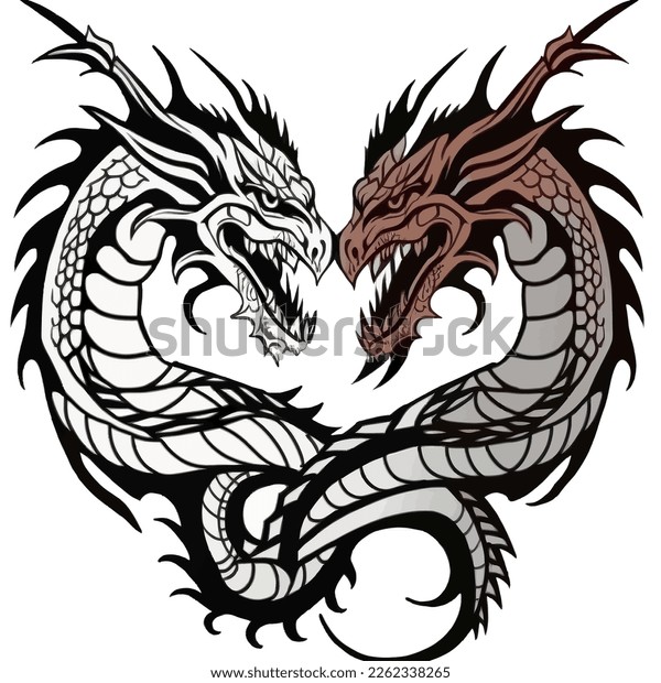 Dragon Vector Design Isolated White Background Stock Vector (Royalty ...