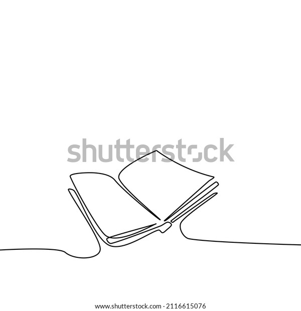 Draw Continuous Line Book Vector Illustration: เวกเตอร์สต็อก (ปลอดค่า ...