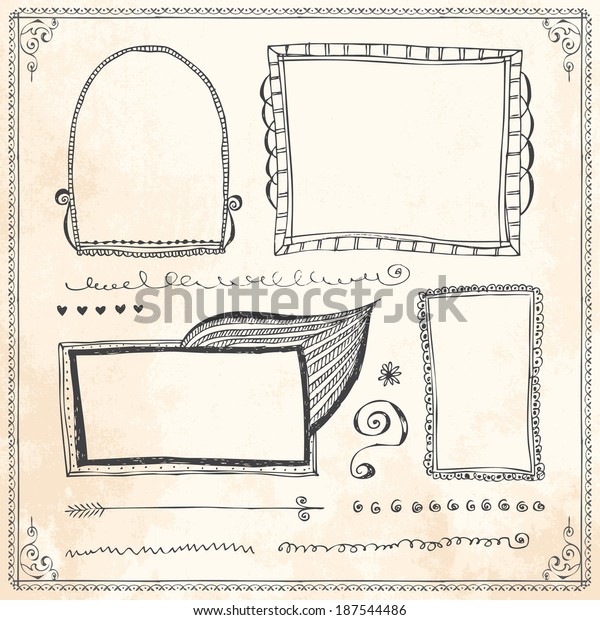 Draw Frame Classical Frames Design Elements Stock Vector (Royalty Free ...