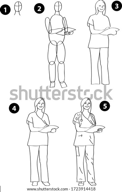 Drawing Learn Step By Step Tutorial Stock Vector (Royalty Free ...