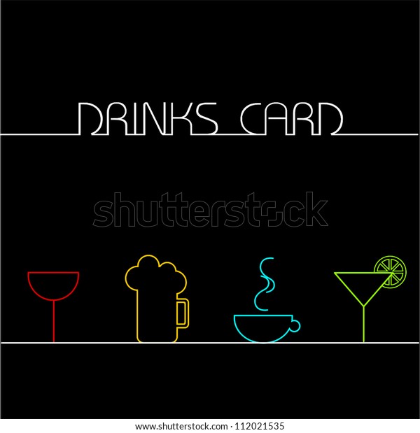 Drinks Card Stock Vector (Royalty Free) 112021535 | Shutterstock
