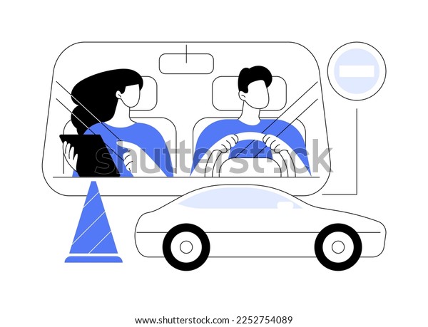 Driving Lessons Abstract Concept Vector Illustration Stock Vector ...