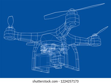 Drone Concept Vector Rendering 3d Wireframe Stock Vector (Royalty Free ...