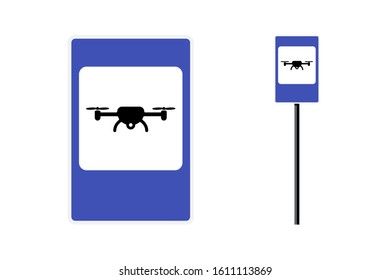 Drone Zone Blue Rectangular Roadsign Quad Stock Vector (Royalty Free ...