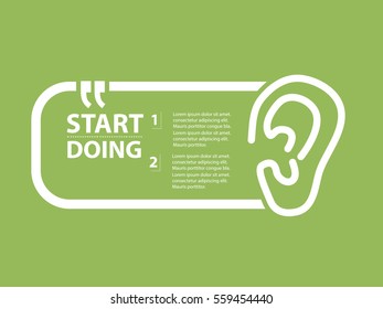 Ear Quotation Mark Speech Bubbledesign Stock Vector (Royalty Free ...