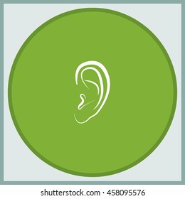 Ear Flat Icon Stock Vector (Royalty Free) 458095576 | Shutterstock