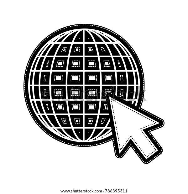 Earth Globe Cursor Vector Flat Style Stock Vector (Royalty Free ...