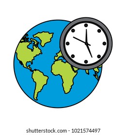 Earth World Clock Time Environment Symbol Stock Vector (Royalty Free ...
