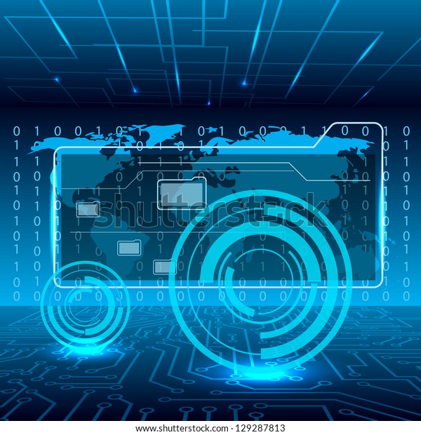 Easy Edit Vector Illustration Technology Background Stock Vector ...