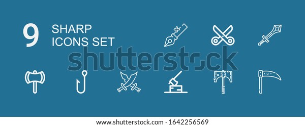 Editable 9 Sharp Icons Web Mobile Stock Vector (Royalty Free ...