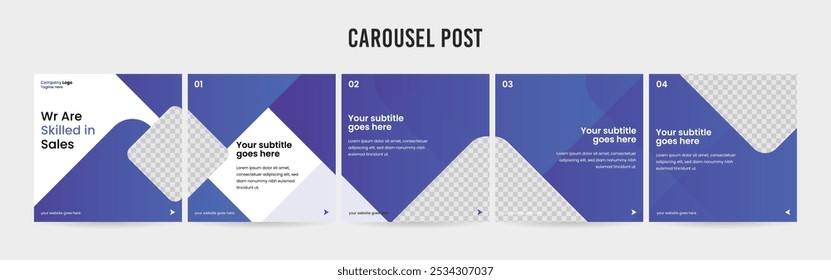 Stunning Carousel Post Template Editable Social Stock Vector (Royalty ...