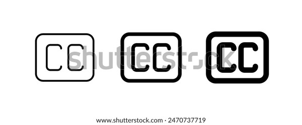 Editable Close Captioning Sign Vector Icon Stock Vector (Royalty Free ...