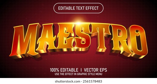 Editable Maestro Vector Text Effect Modern Stock Vector (Royalty Free ...