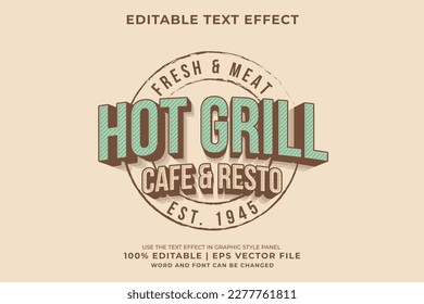 Editable Text Effect Barbecue Logo 3d Stock Vector (Royalty Free ...