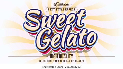 Editable Text Style Effect Sweet Gelato Stock Vector (Royalty Free ...