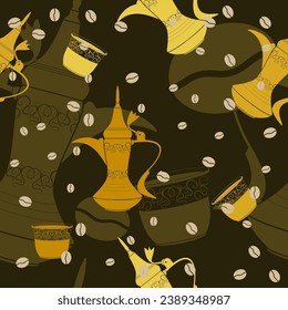 Editable Traditional Typical Arab Coffee Dallah Stock Vector (Royalty ...