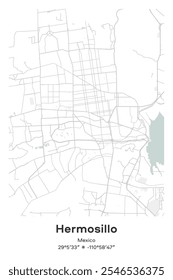 Editable Vector Poster Map Mexicali Mexico Stock Vector (Royalty Free ...