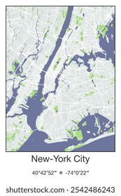 Editable New York Lower Manhattan Map Stock Vector (Royalty Free ...