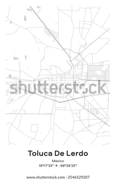 Editable Vector Poster Map Toluca De Stock Vector (Royalty Free ...