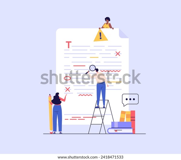 Editing Document Text Correcting Grammar Mistake Stock Vector (Royalty ...