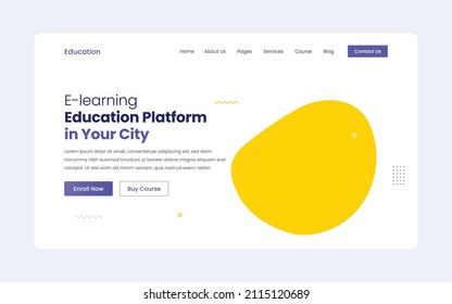 Education Website Landing Page Ui Template Stock Vector (Royalty Free ...