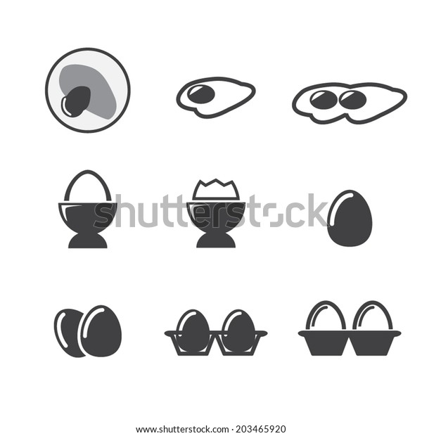 Egg Icon Set Stock Vector (Royalty Free) 203465920 | Shutterstock