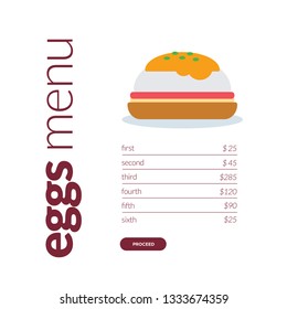Eggs Menu Interface Design Stock Vector (Royalty Free) 1333674365 ...