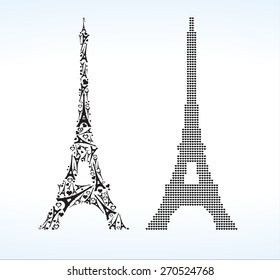Eiffel Tower Consisting Small Eiffel Tower Stock Vector (Royalty Free ...