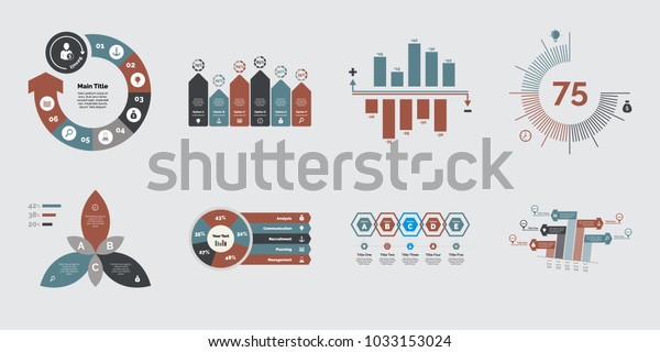 Eight Project Charts Templates Set Stock Vector (Royalty Free ...