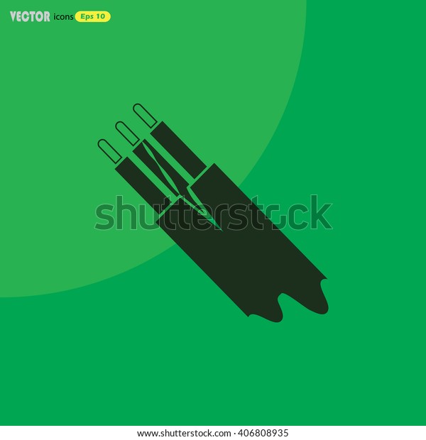 Electric Cable Vector Icon Stock Vector (Royalty Free) 406808935 ...
