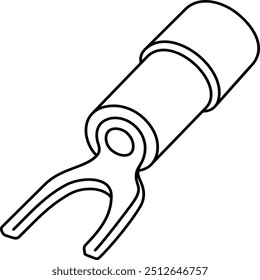 Electrical Spade Fork Terminal Vector Outline Stock Vector (Royalty ...