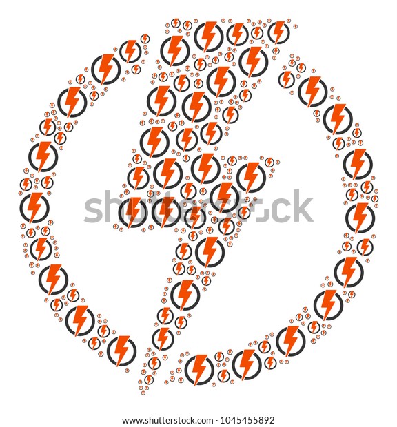 Electricity Collage Designed Group Electricity Elements Stock Vector ...