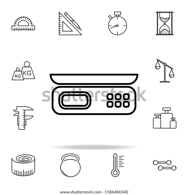 Electronic Scale Icon Measuring Instruments Icons Stock Vector (Royalty ...