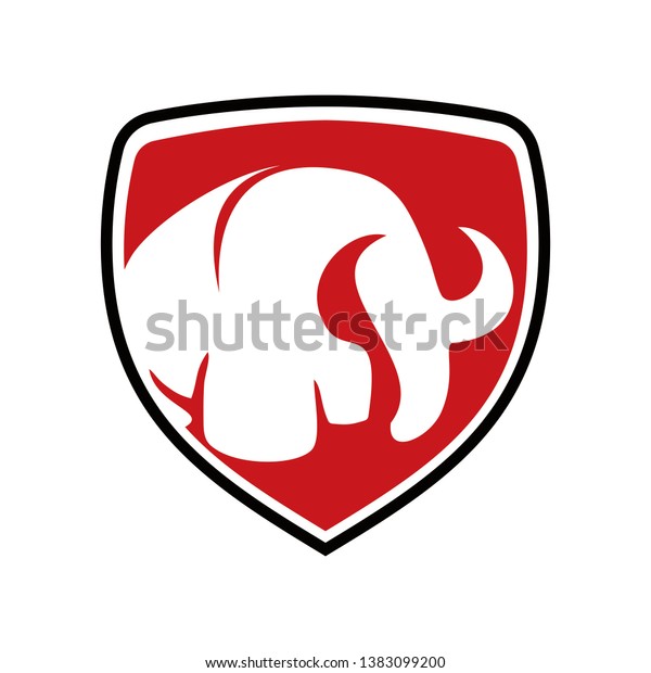 Elephant Shield Vector Logo Stock Vector (Royalty Free) 1383099200 ...