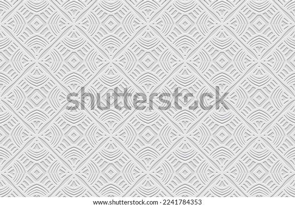 Embossed White Background Handmade Elements Ethnic Stock Vector ...