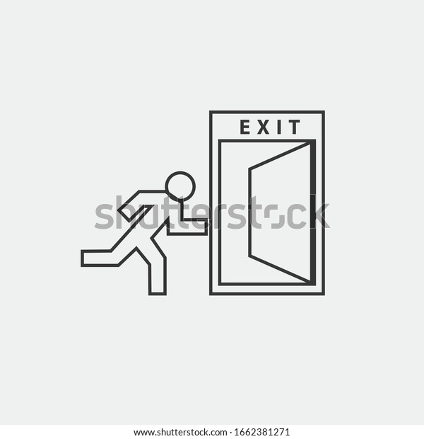 Emergency Exit Door Vector Icon Human Stock Vector (Royalty Free ...