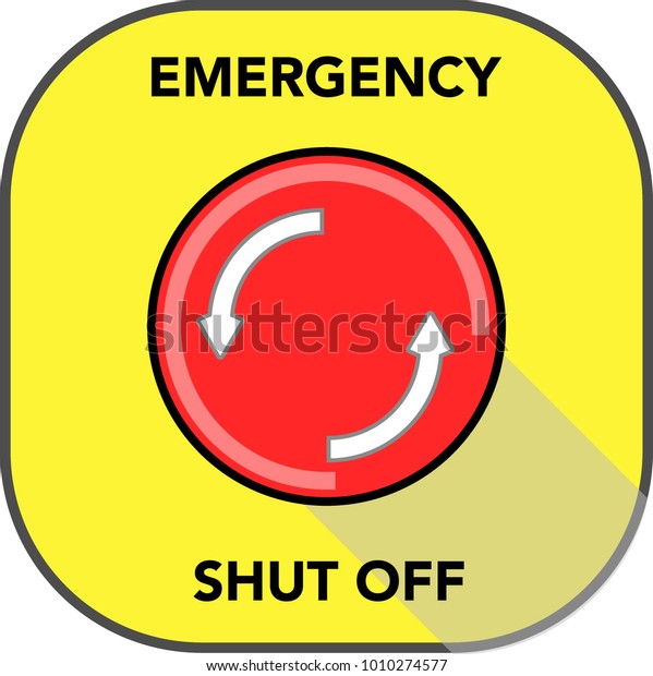 Emergency Shut Off Button Flat Vector Stock Vector (Royalty Free ...