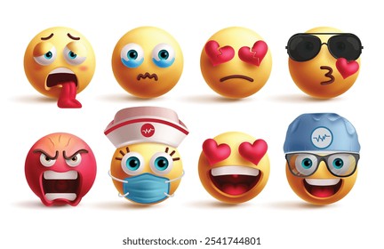 Emoji Emoticon Characters Vector Set Emojis Stock Vector (Royalty Free) 2541744783 | Shutterstock