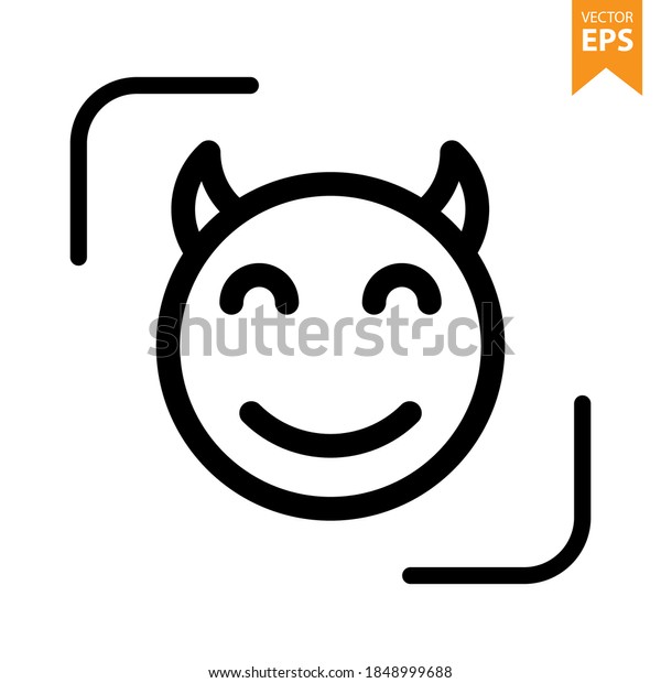 Emoticon Face Vector Line Icon Stock Vector (Royalty Free) 1848999688 ...