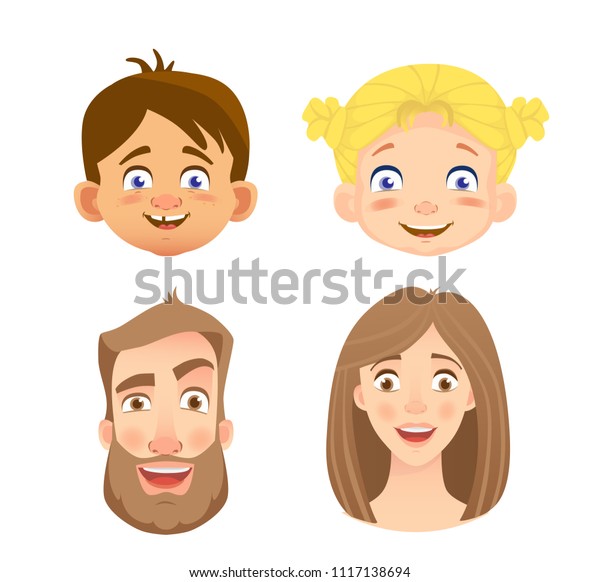 Emotions Human Face Set Human Faces Stock Vector (Royalty Free ...