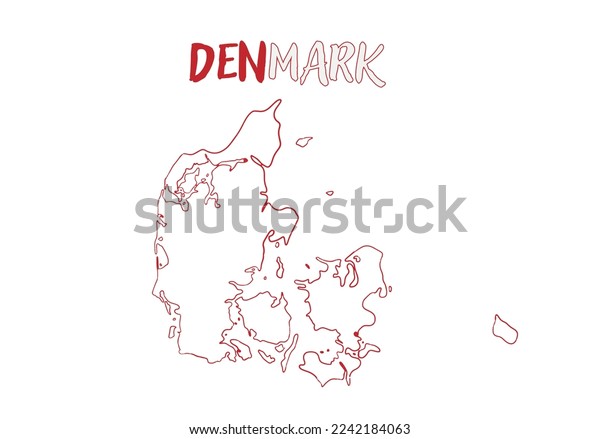 Empty Denmark Map Vector Illustration Stock Vector (Royalty Free ...