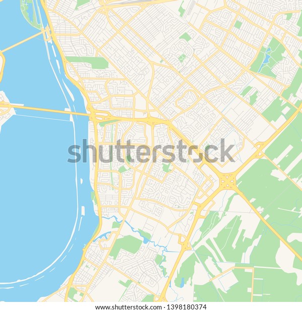 Empty Vector Map Brossard Quebec Canada Stock Vector (Royalty Free ...