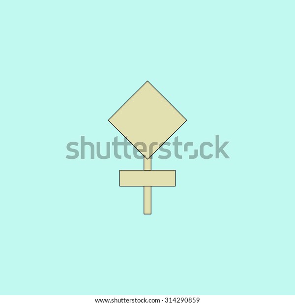 Empty Warning Sign Flat Simple Line Stock Vector (Royalty Free ...