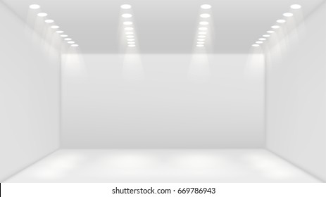 Empty White Studio Room Space Spot Stock Vector (Royalty Free ...