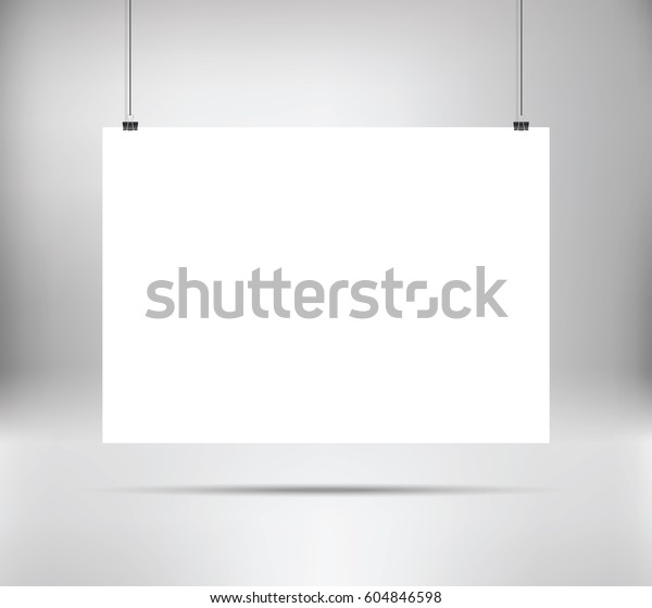 Empty White Vector Horizontal Poster Template Stock Vector (Royalty ...