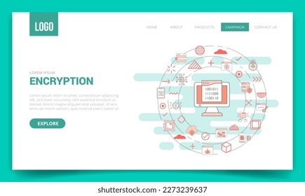 Encryption Concept Circle Icon Website Template Stock Vector (Royalty ...