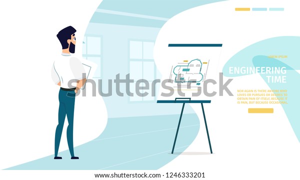 Engineering Time Cartoon Vector Web Banner Stock Vector (Royalty Free ...