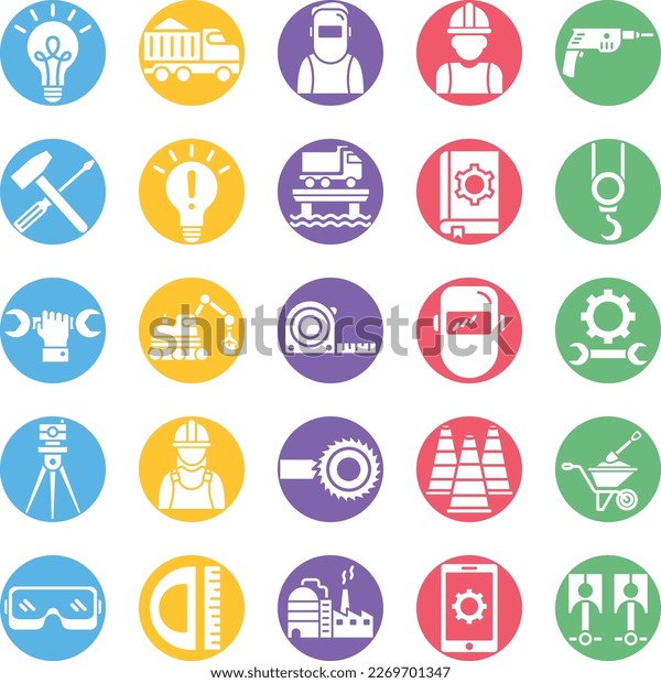 Engineering Vector Icons Architecture Icons Pack Stock Vector (Royalty ...