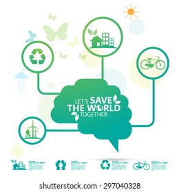 Ecologygreen Cities Help World Eco-friendly Concept Stock Vector ...
